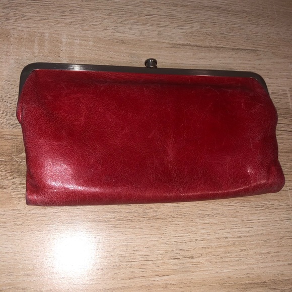 HOBO | Bags | Red Leather Hobo Lauren Wallet Good Used Condition | Poshmark
